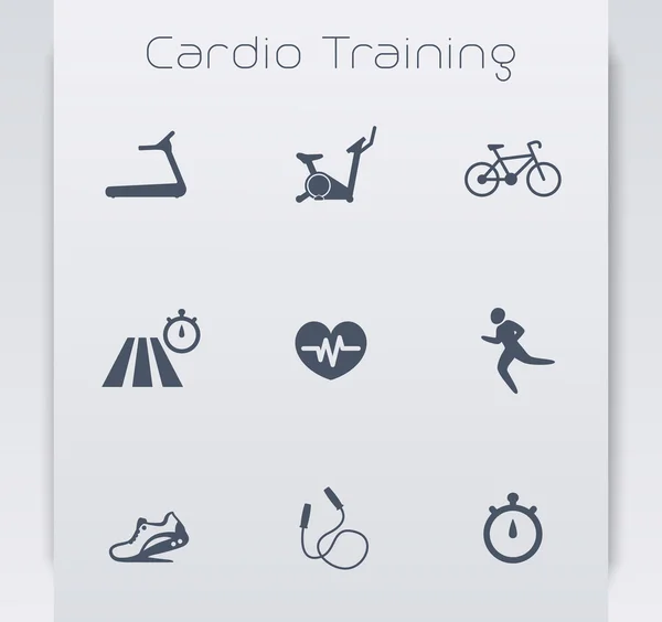Cardio training round modern icons set, vector illustration Stock ...