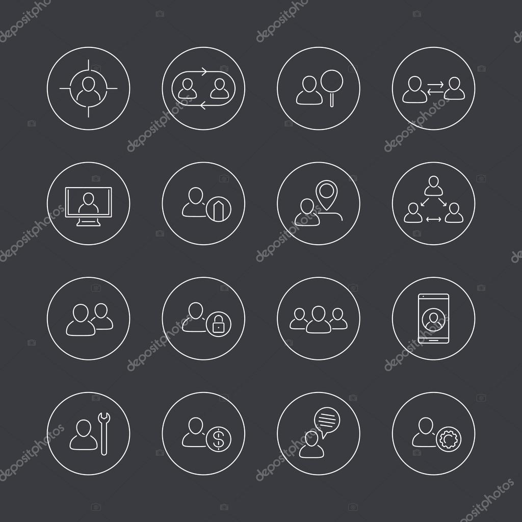 Personnel, Human resources, staff rotation, line icons in circles Stock ...