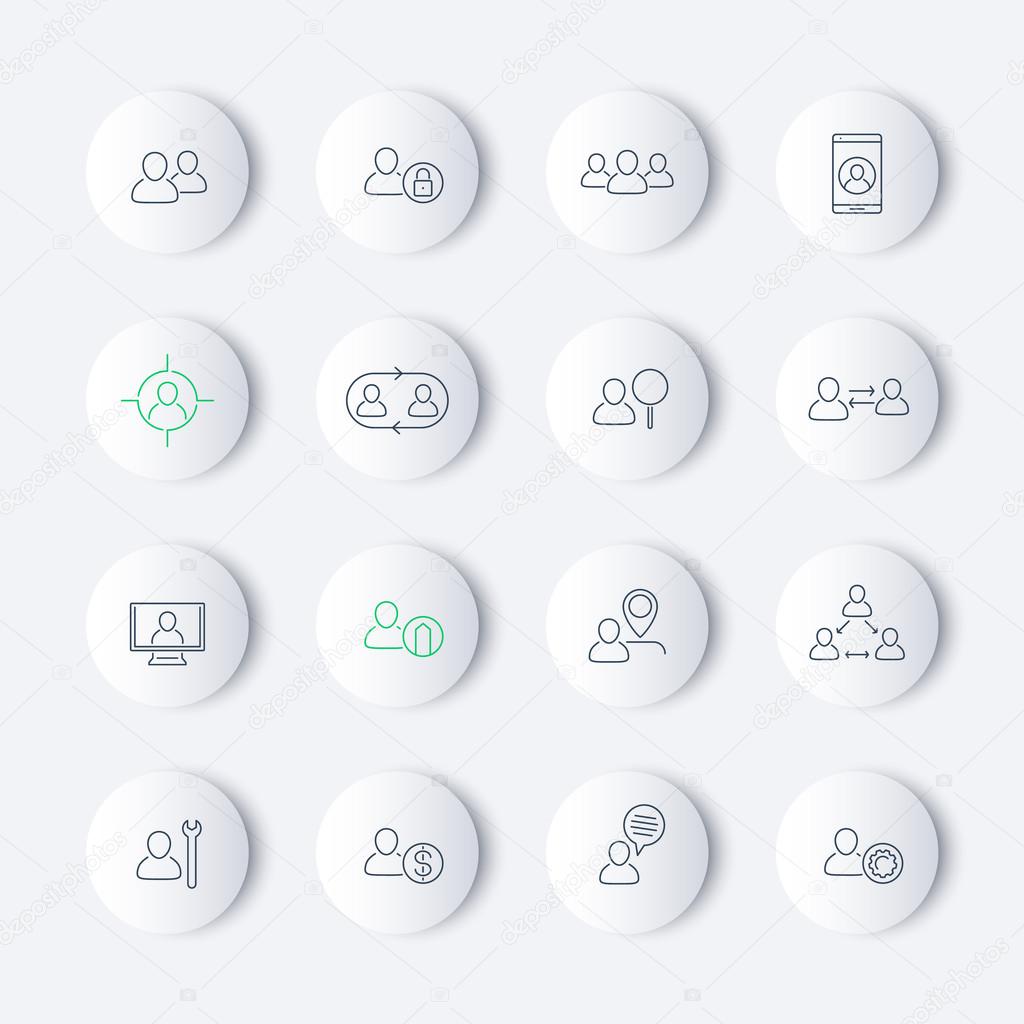 Personnel, Human resources, HR, management, thin line round modern ...