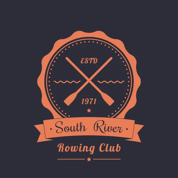 Rowing club vintage logo, emblem with crossed oars - Stock Image ...
