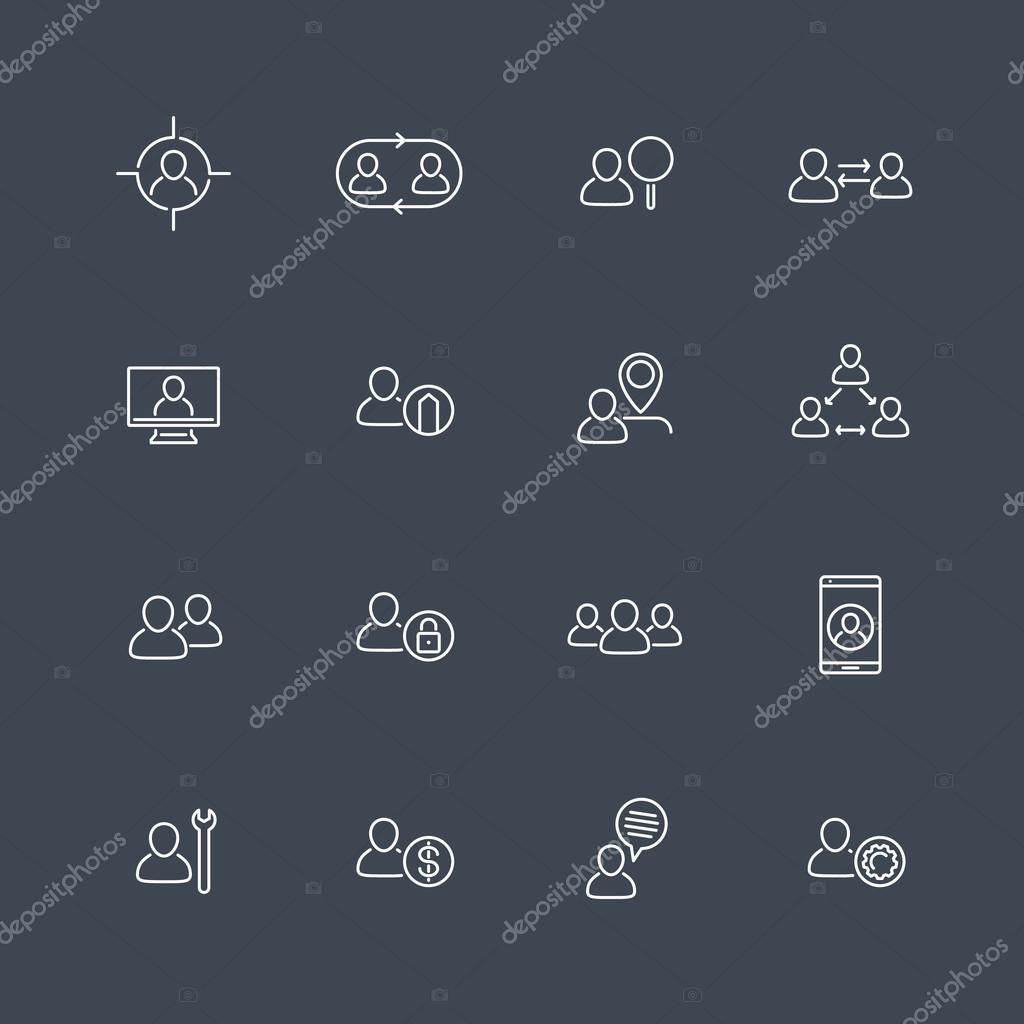 Personnel, Human resources, HR, staff rotation, line icons — Stock ...