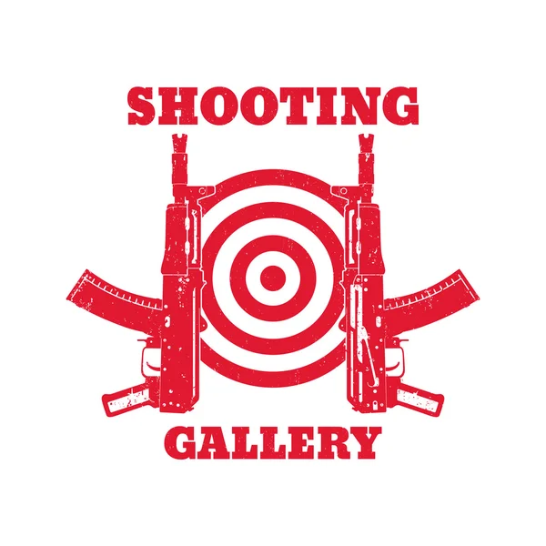 Shooting Gallery Grunge emblem, sign with rifle, isolated over white ...