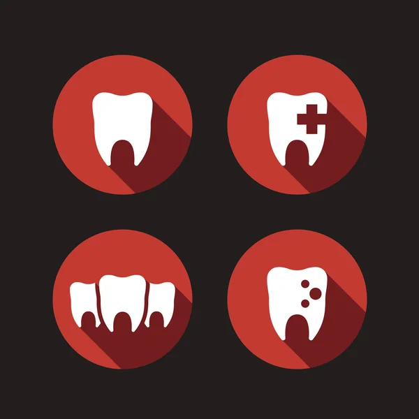 Tooth, tooth cavity round flat icons — Stock Vector © nexusby #87588782