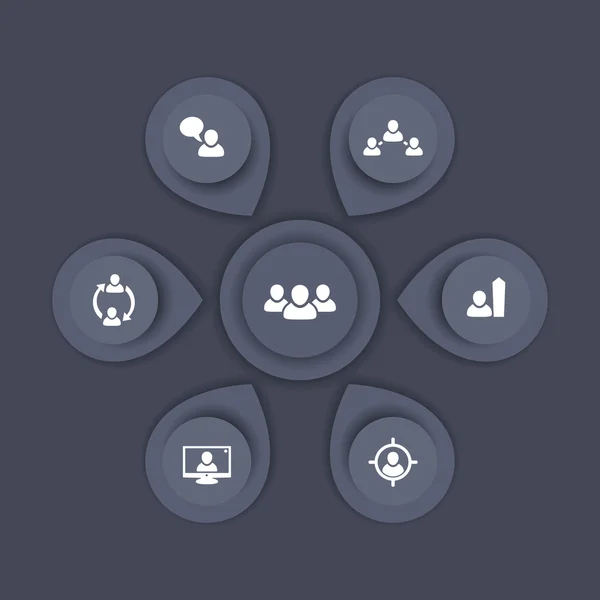 Personnel, Human resources, HR, management, thin line round modern ...