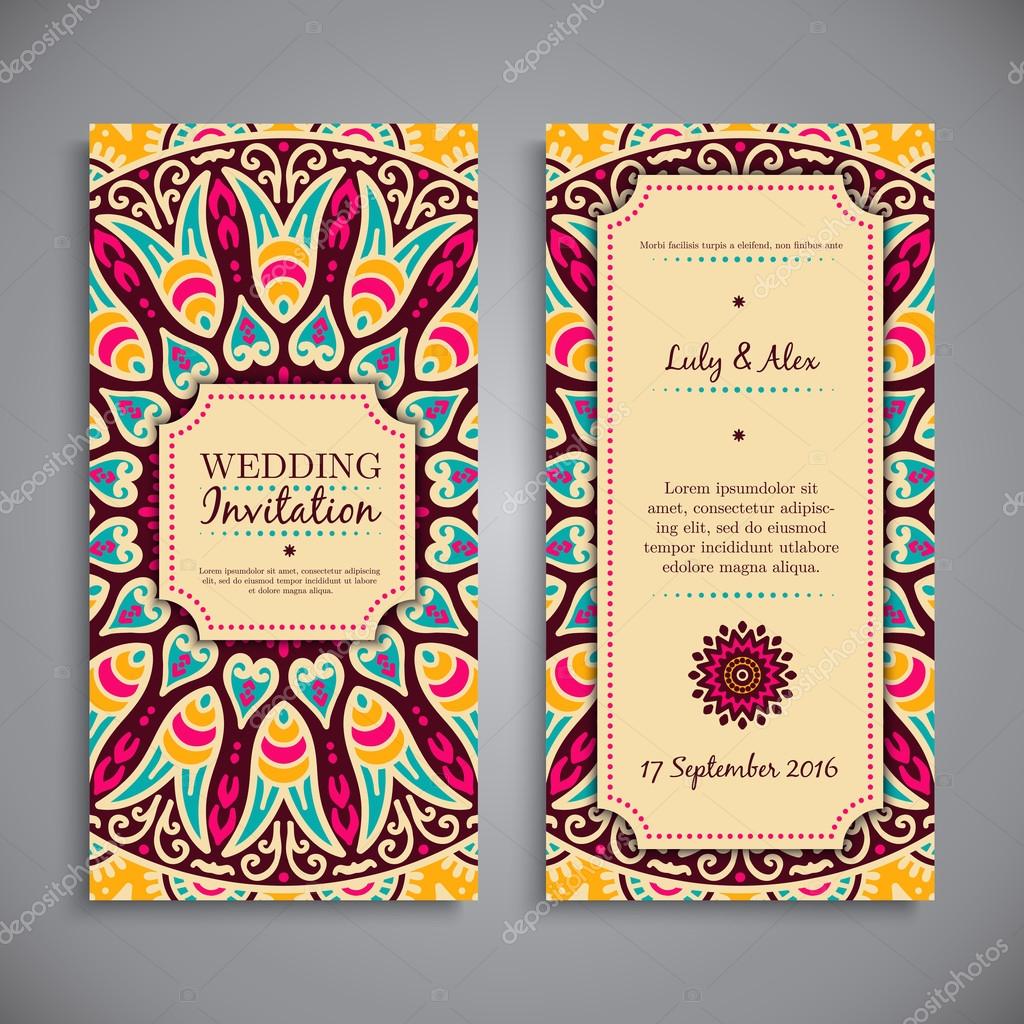 Wedding card or invitation. Vintage decorative elements. Stock Vector ...