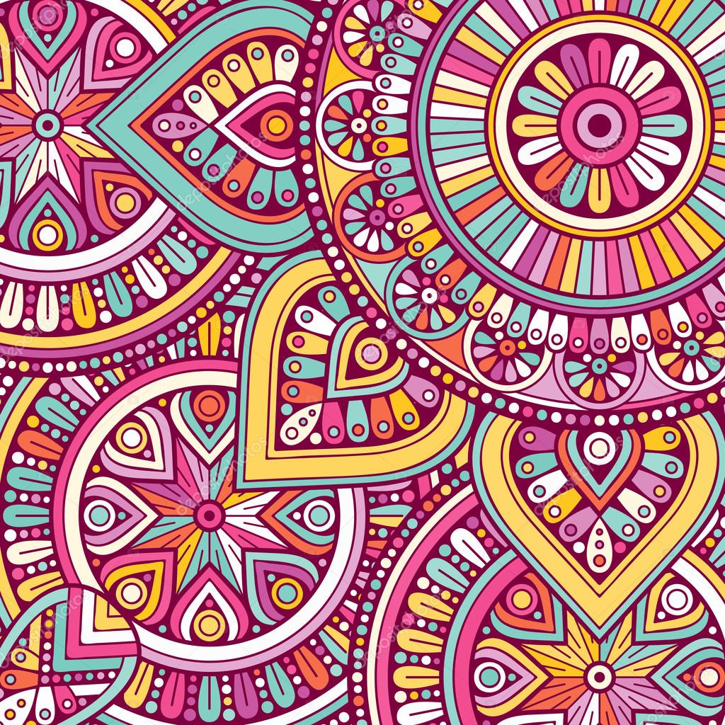 Ethnic floral pattern Stock Vector by ©VikaSnezh 119285784