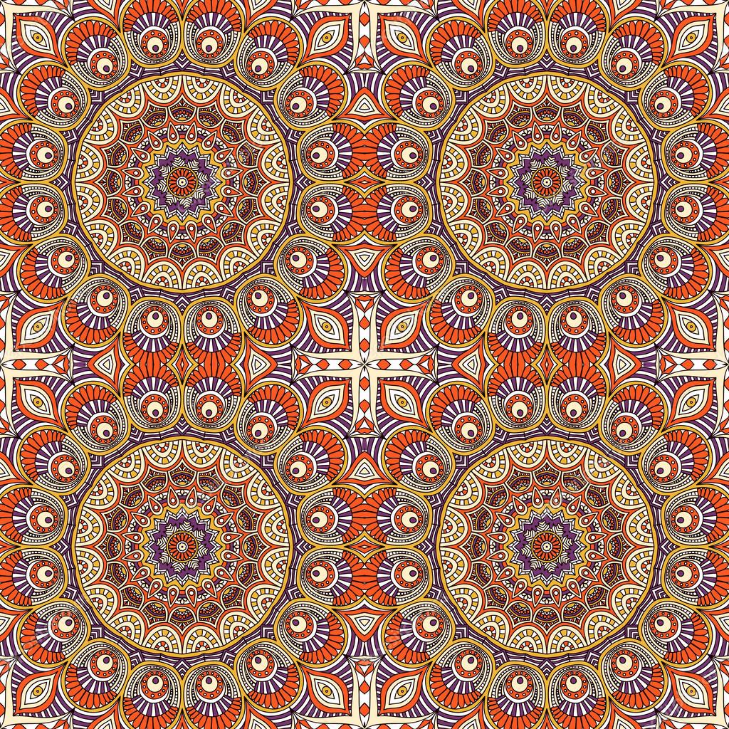 Indian seamless floral pattern. Vintage decorative elements. Hand drawn ...