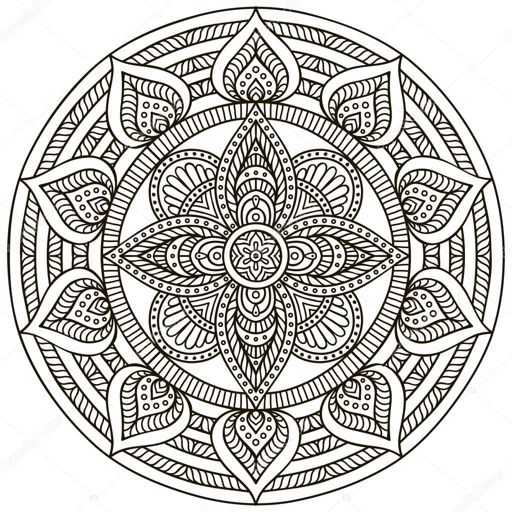Mandala vagyok. Kerek dísz minta. Vintage dekoratív elemek. Kézzel ...