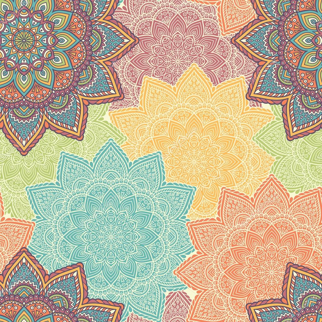 Ethnic floral seamless pattern — Stock Vector © VikaSnezh #76358319