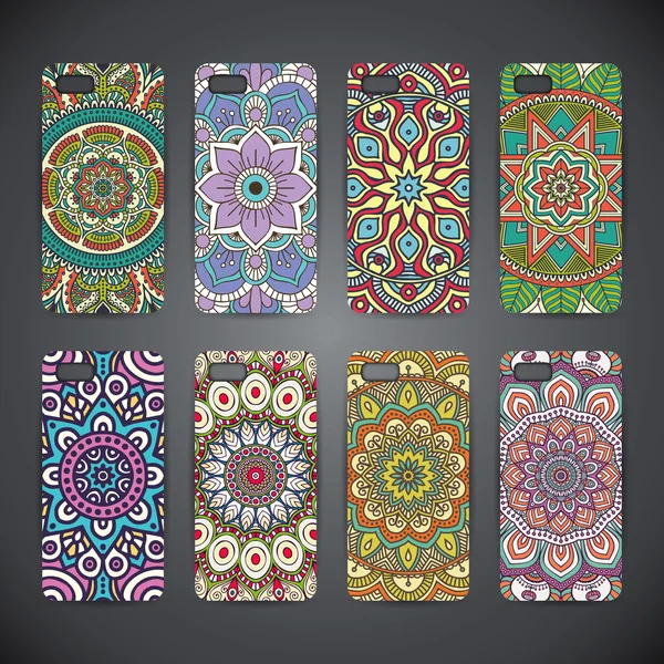 Phone case, colorful floral pattern. — Stock Vector © VikaSnezh #78261992