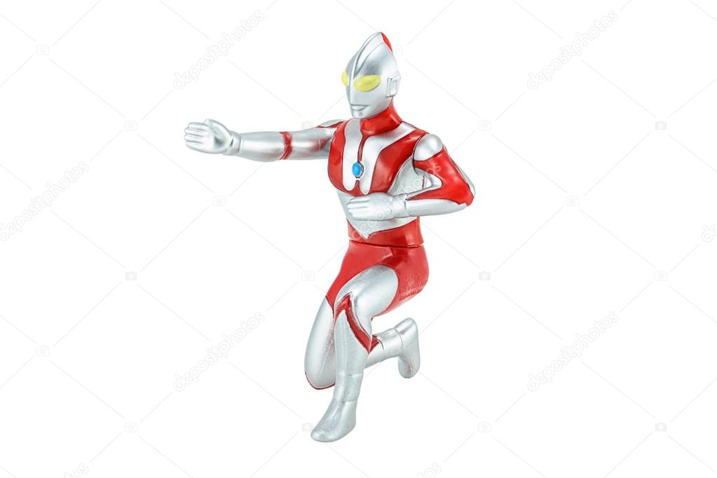 Ultraman is kneeling but in a classic battle pose character toy ...