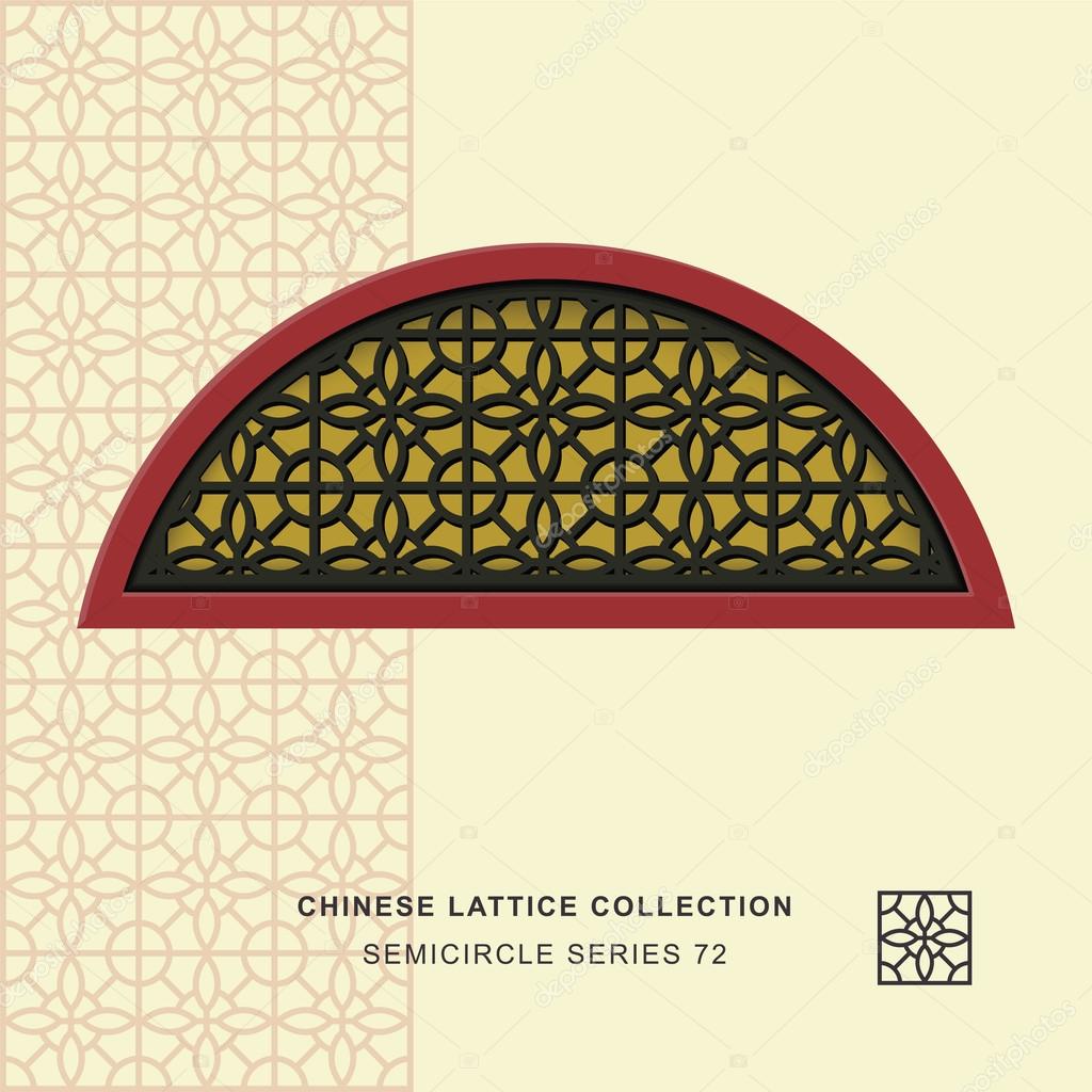 Chinese window tracery semicircle frame 72 circle flower — Stock Vector ... Chinese window tracery semicircle frame 72 circle flower — Stock Vector ...