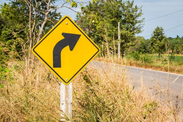 Yellow Traffic Sign Twisty Arrow Symbol Rural Road Warn Drivers Stock Photo by ©atitayapimpa1234 ...