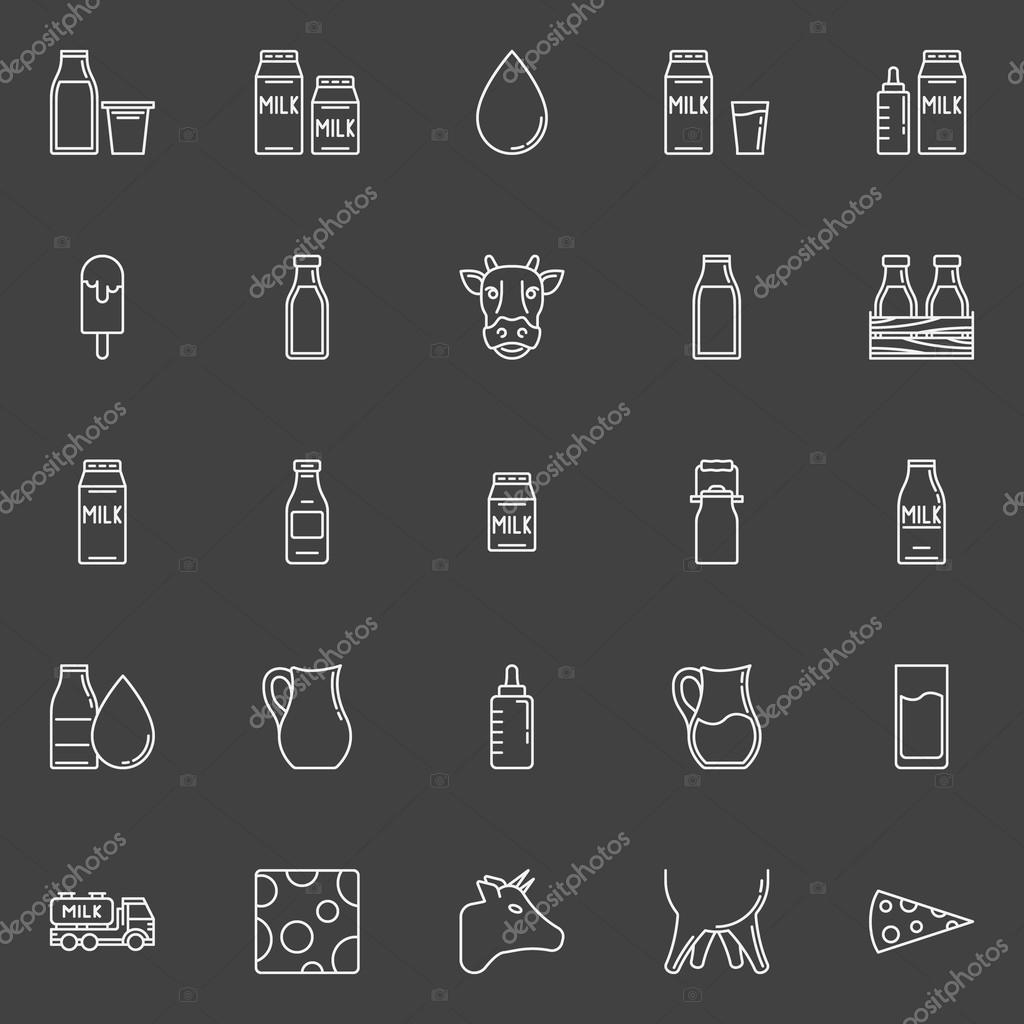 Milk line icons Stock Vector Image by ©sn3g #100752822