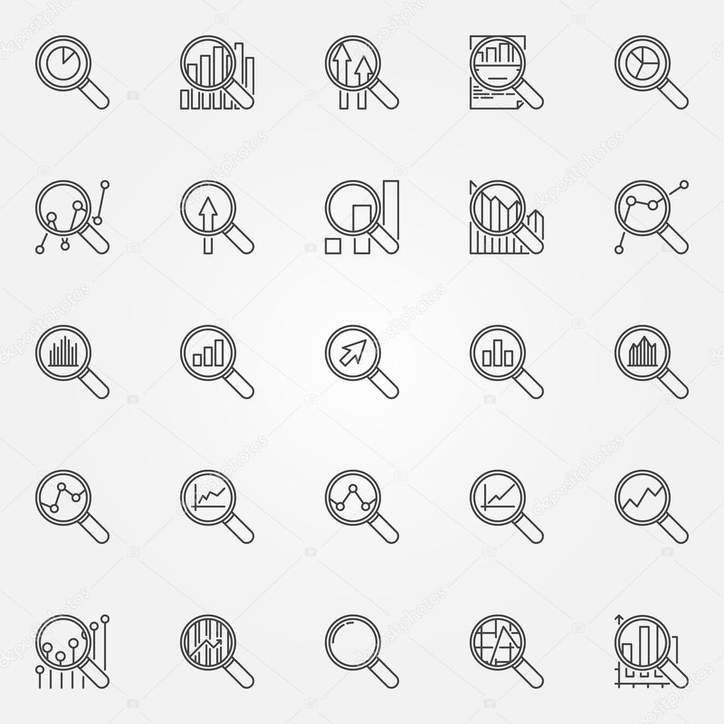 Magnifying glass icons Stock Vector Image by ©sn3g #104305190