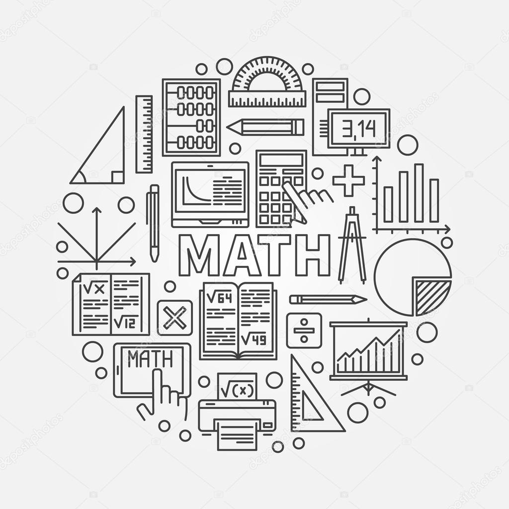 Math round line illustration Stock Vector by ©sn3g 117074204