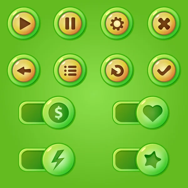 Game UI - vector set of buttons for mobile game or app, yellow play ...
