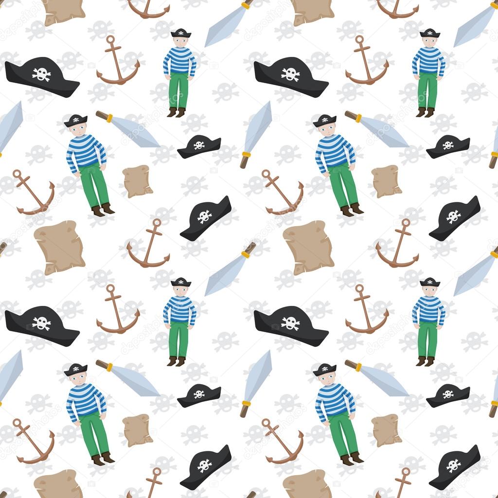 Pirate seamless pattern Stock Vector Image by ©sn3g #52765035