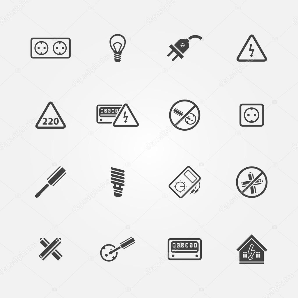 Electricity icons Stock Vector Image by ©sn3g #52766323