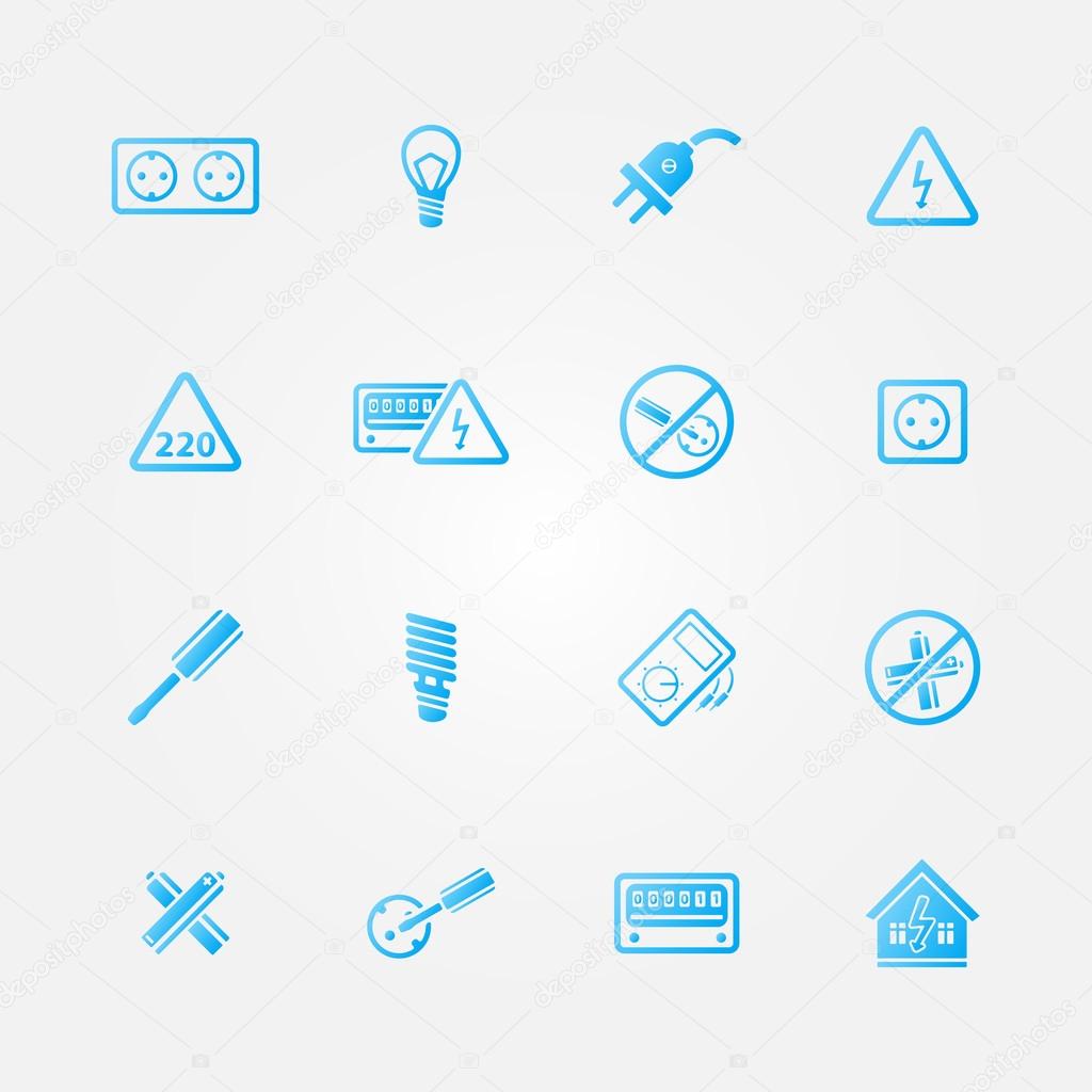 Electricity vector blue icons Stock Vector Image by ©sn3g #52766345