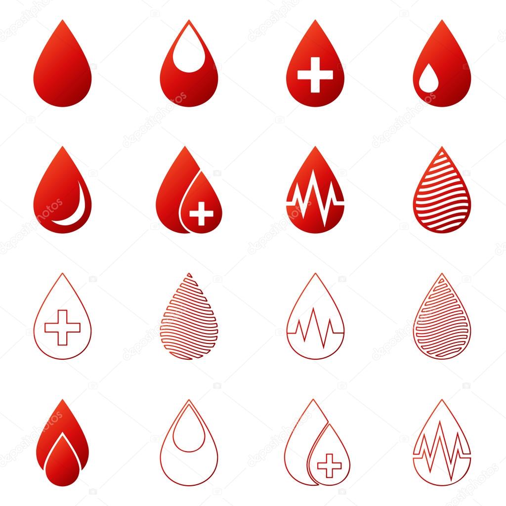 Conjunto de vectores de iconos gota sangre Vector de stock #67891771 de ...