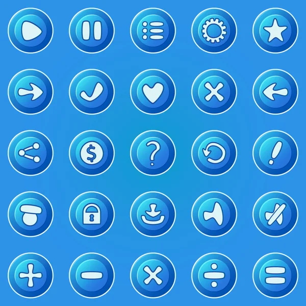 Game UI - vector set of blue buttons for mobile game or app - play ... Game UI - vector set of blue buttons for mobile game or app - play ...