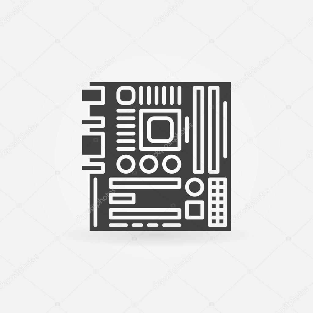Icono de Motherboard, Tarjeta madre de PC o logo — Vector de stock ...