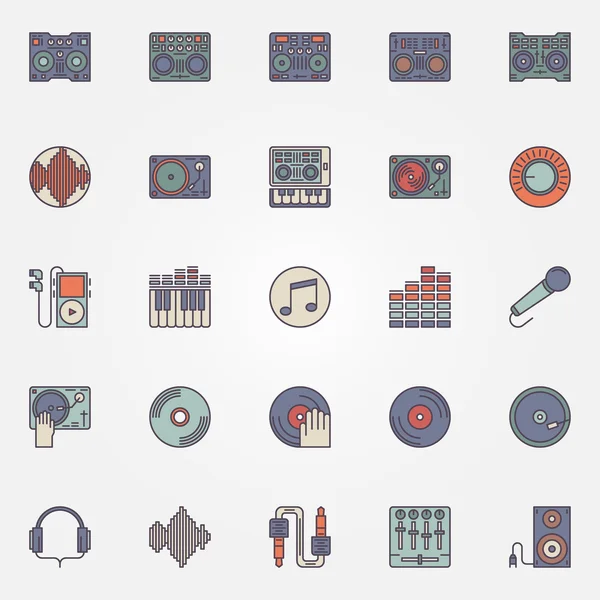 Dj color icons Vector Art Stock Images | Depositphotos