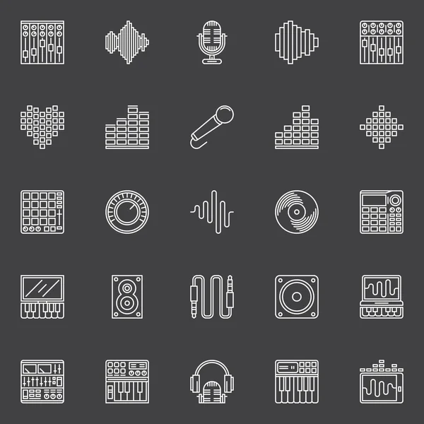 Musical studio linear icons Vector Art Stock Images | Depositphotos