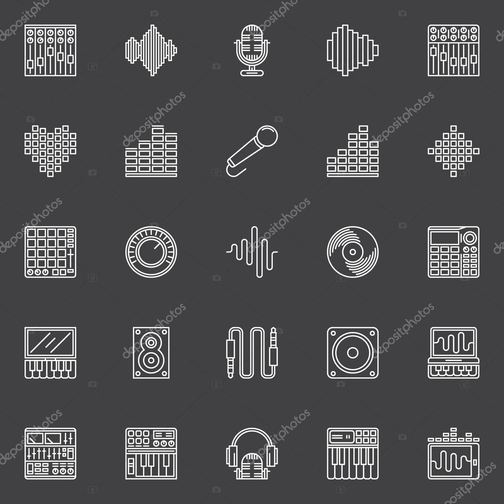 Iconos lineales de estudio musical Vector de stock por ©sn3g 84273654