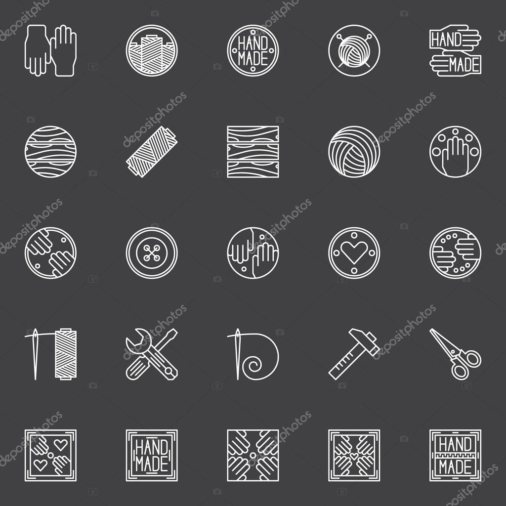 Hand made white icons Stock Vector Image by ©sn3g #85321908