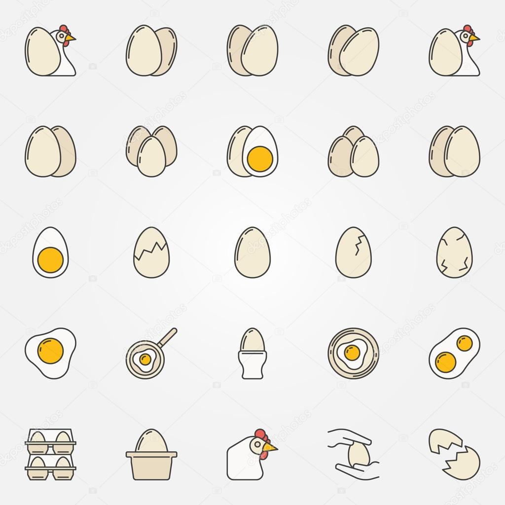 Egg icons collection — Stock Vector © sn3g #97178378