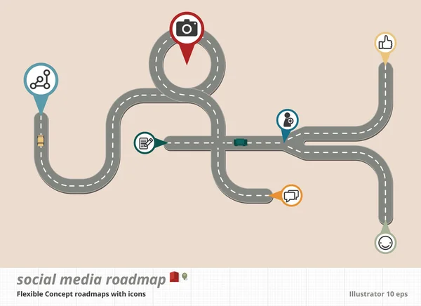 Road Map Design Elements, Set of Illustrations Stock Vector Image by ...