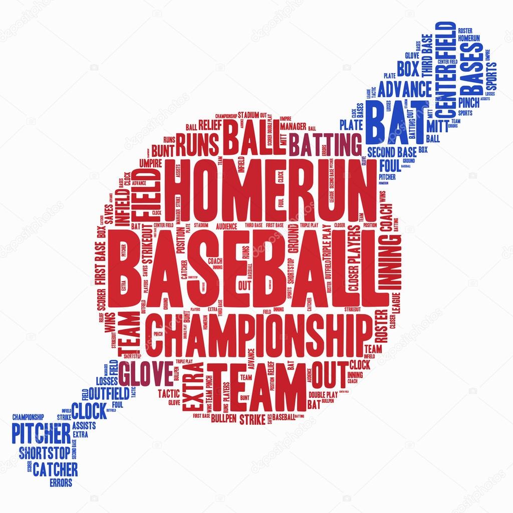 Word Cloud - Baseball Championship, Ball and Bat Stock Vector by ...