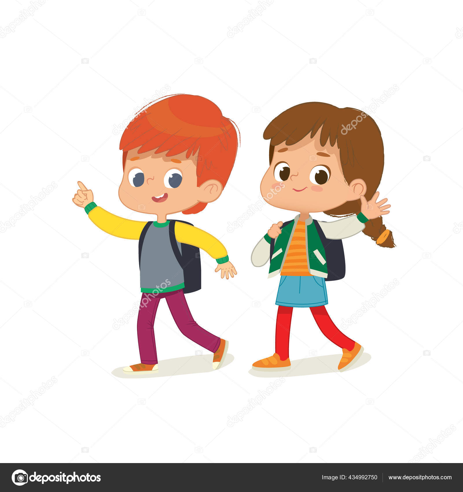 Friends Walking Together Clipart