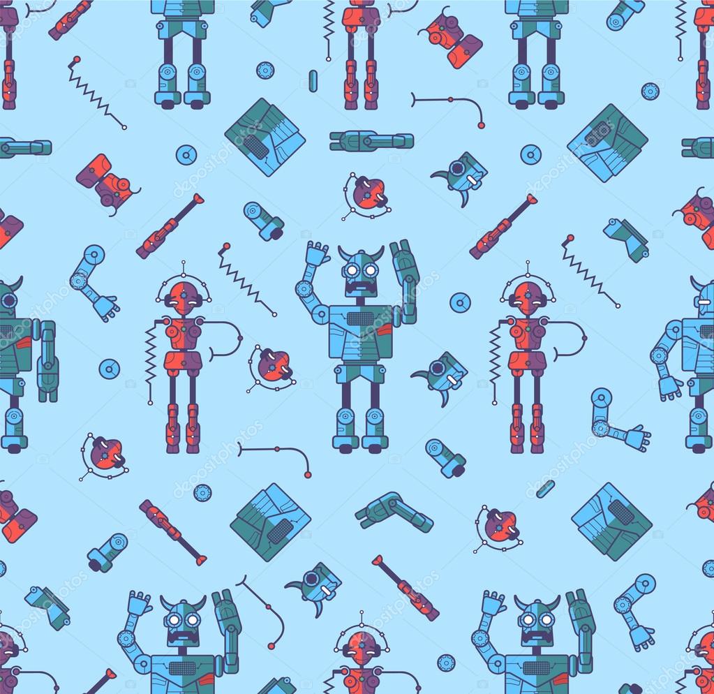 Seamless Robot pattern Stock Vector Image by ©Lisitsa_ #67044939