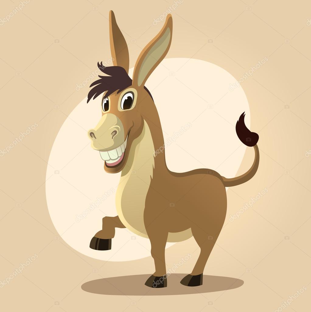 Ilustração de personagem burro em estilo cartoon Vetor de stock de ...