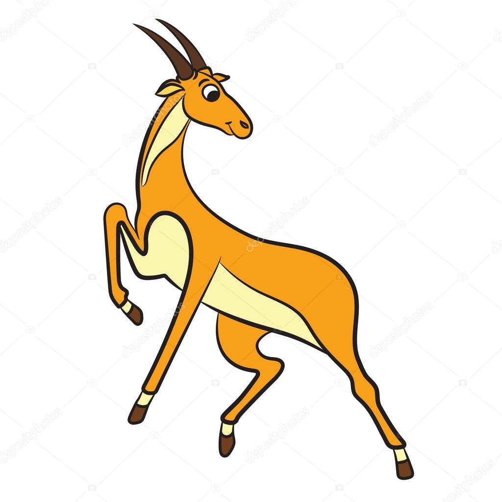 Illustration of cute antelope. Coloring book. Stock Vector Image by ...