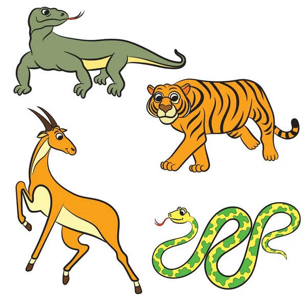 Set of cute animals cartoon in the Madagascar areas — Stock Photo ...