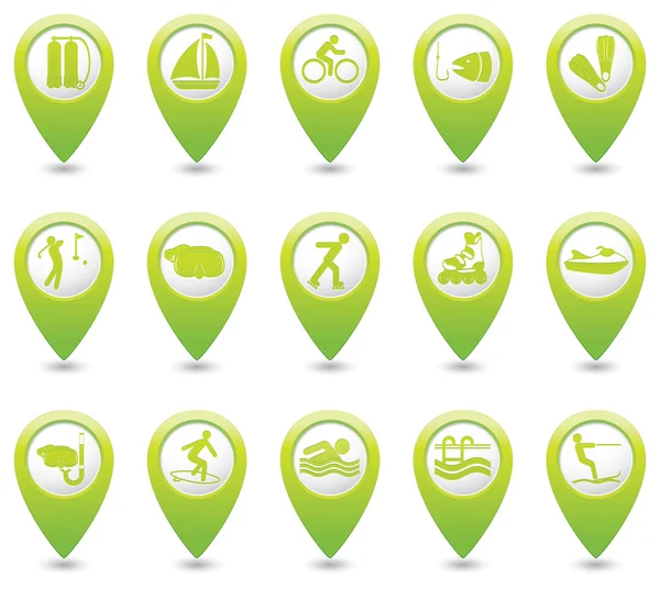 Set of silhouettes of oil industry in map markers. Stock Vector Image ...