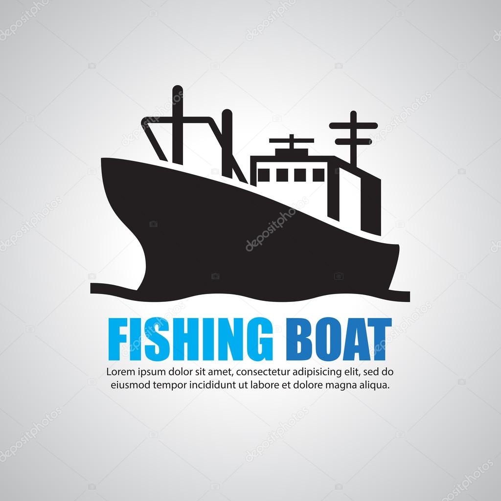 Fishing boat sign symbol icon — Stock Vector © bitontawan02 #102544812