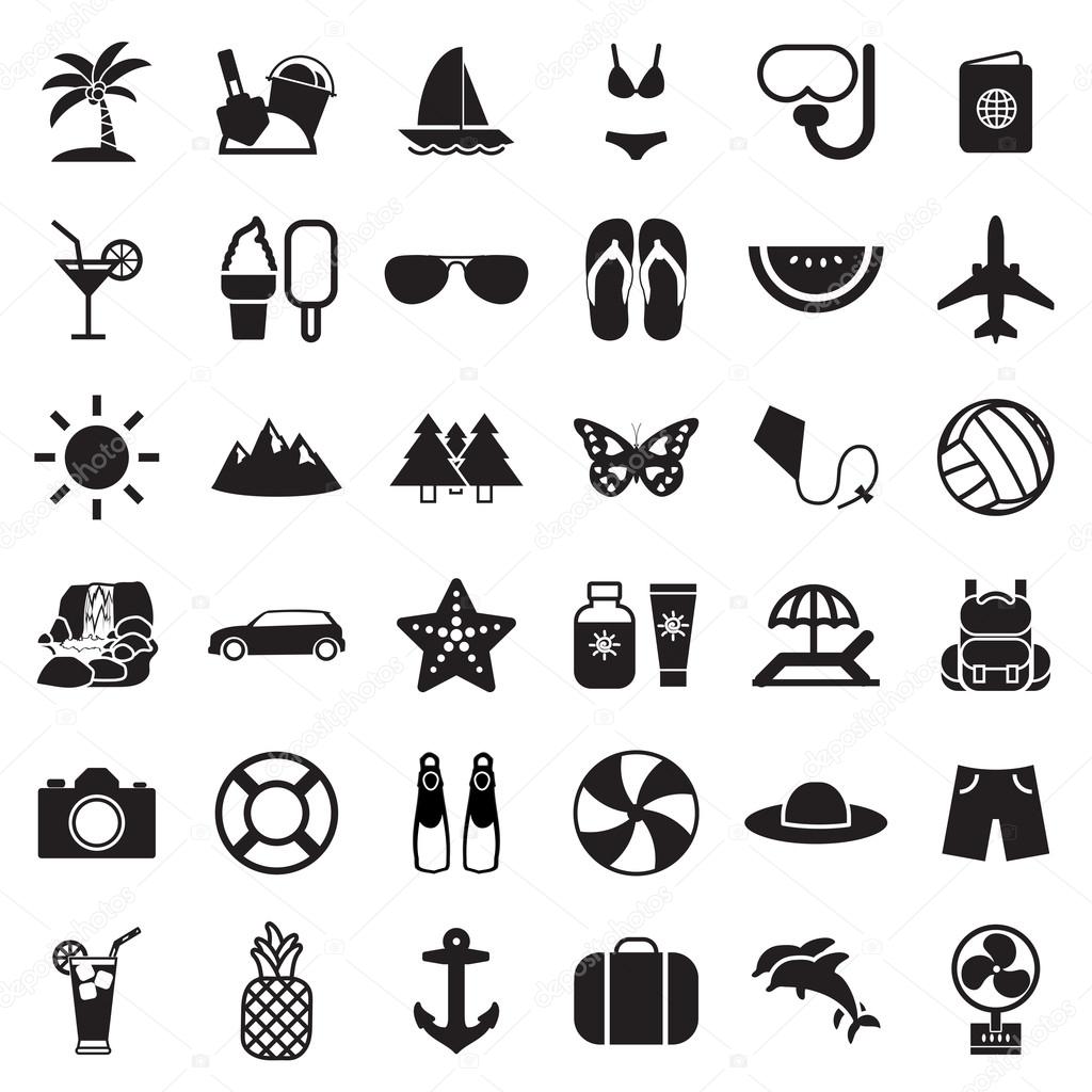 Summer Icons Stock Vector Image by ©bitontawan02 #67085187