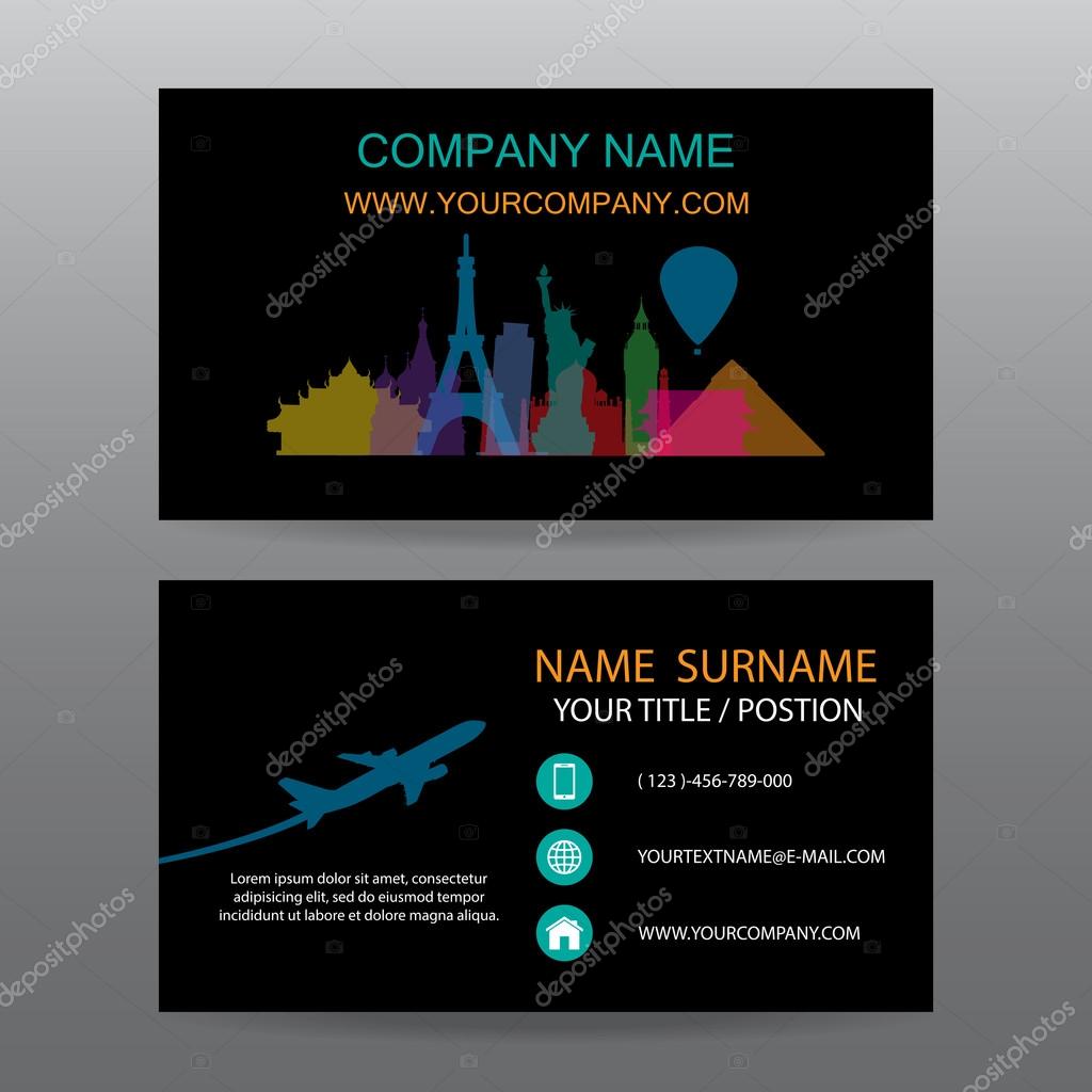 Business card vector background, guide tour companies Stock Vector ...