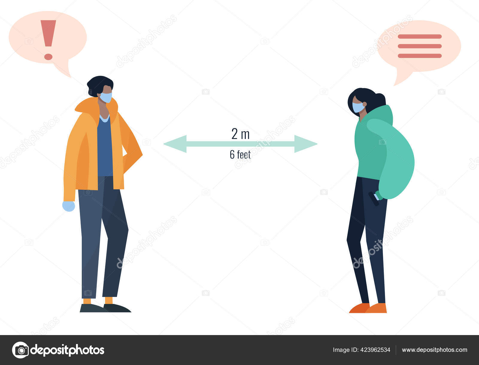 Two People Greeting Each Other While Keeping Social Distance Prevent ...