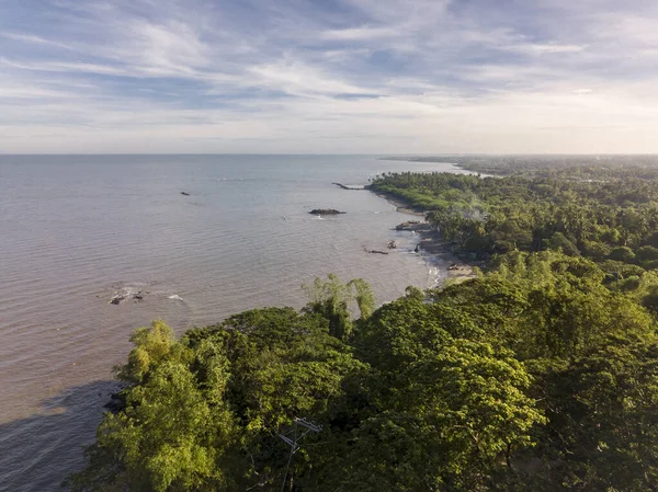 Aerial Beach Coastline Naic Cavite Philippines Early Morning Flyby ...