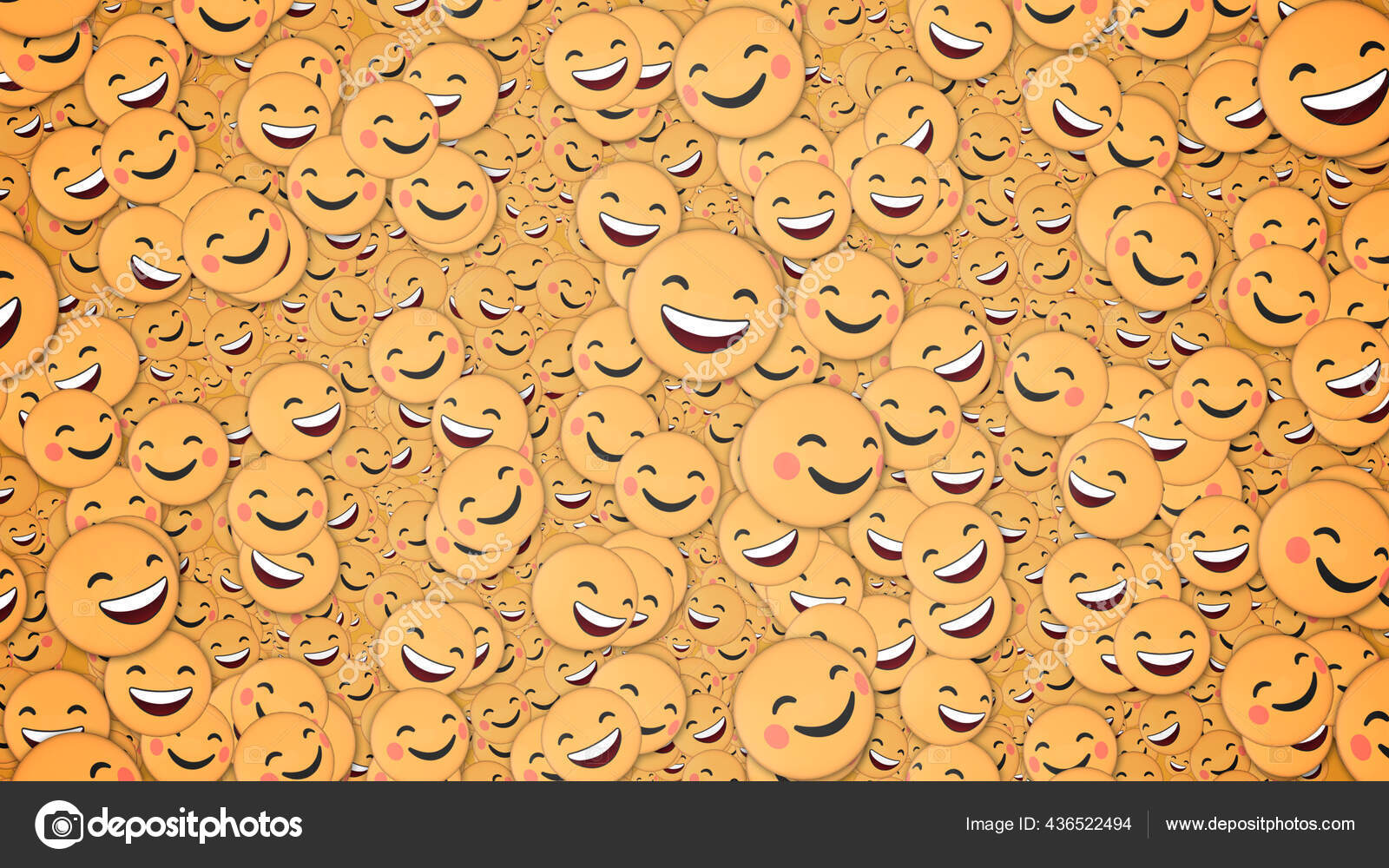 Background Many Cute Smiling Grinning Emojis Social Media ...
