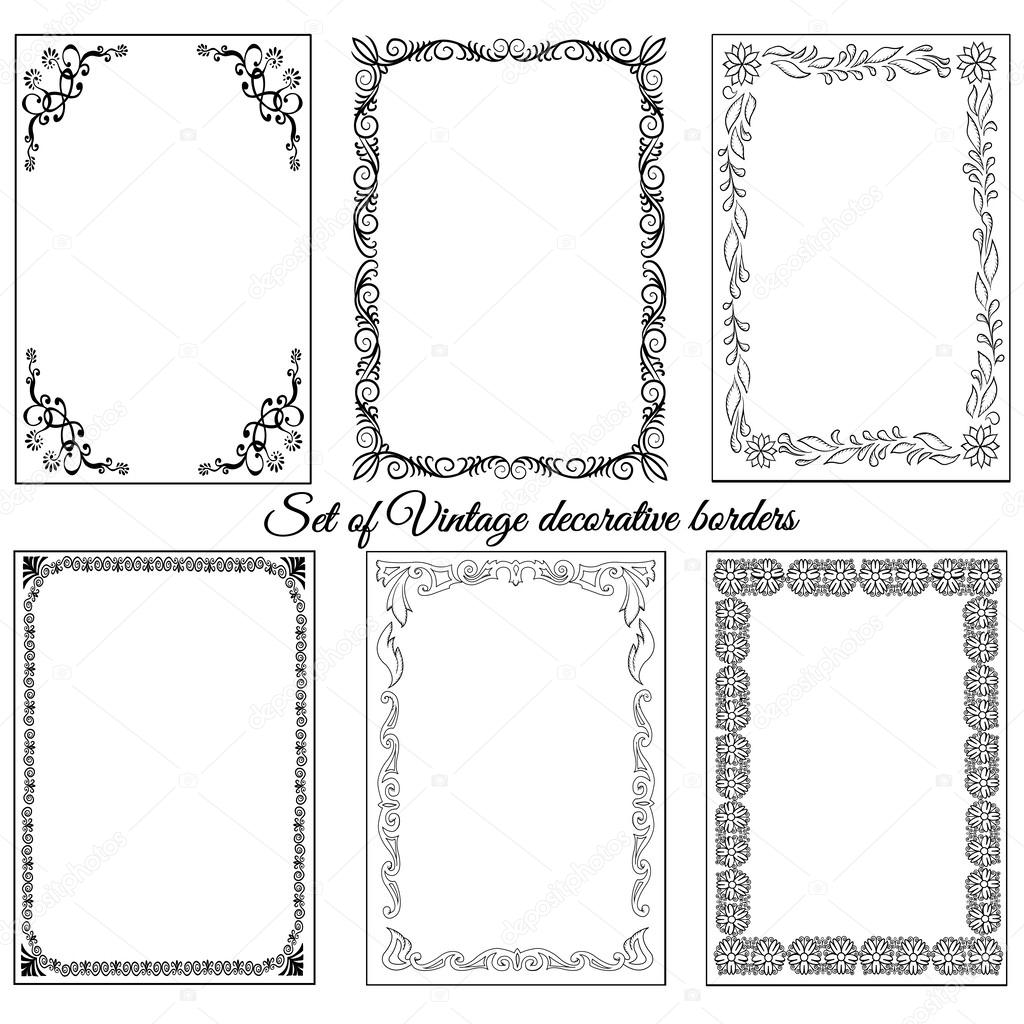 Bordes decorativos descargar | conjunto de bordes decorativos vintage ...