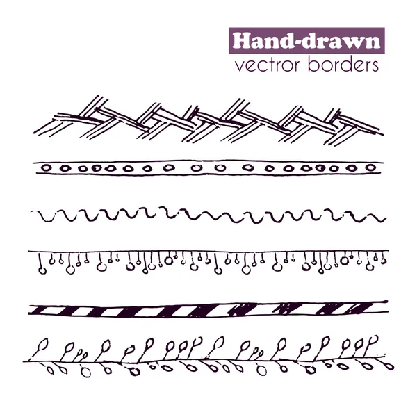 Hand drawn vector borders set Stock Vector by ©omioki23 68203793