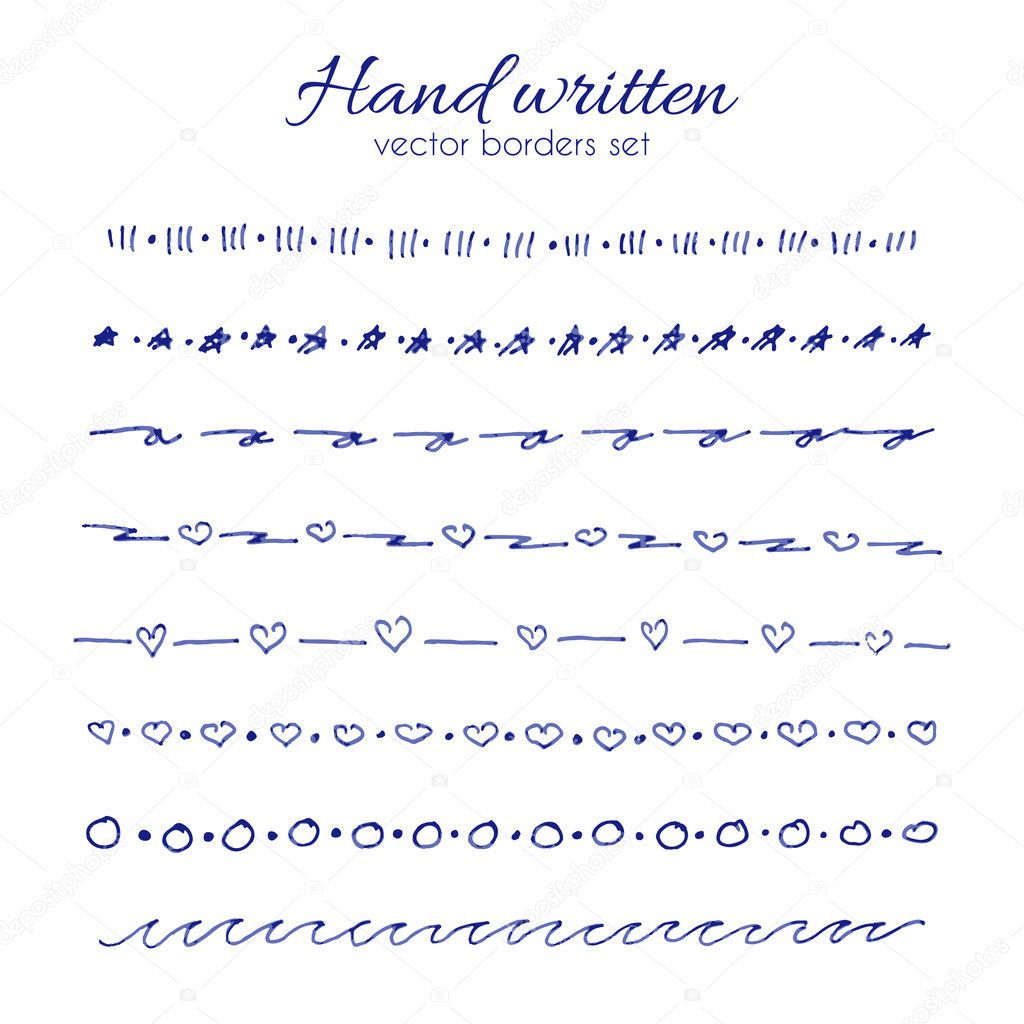Hand drawn vector borders set Stock Vector by ©omioki23 68203787