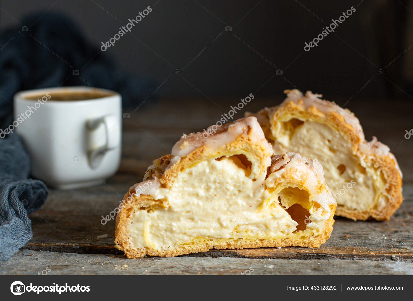 Choux Pastry Eclair Shu Profiterole Filling Sweet Savory Fluffy Dough ...